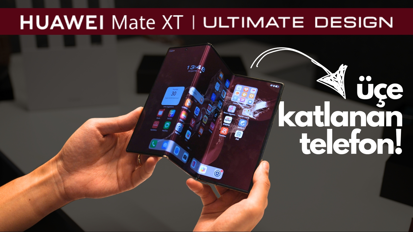 Üçe Katlanan Telefon Elimizde! | HUAWEI Mate XT Ultimate Design Kutu ...